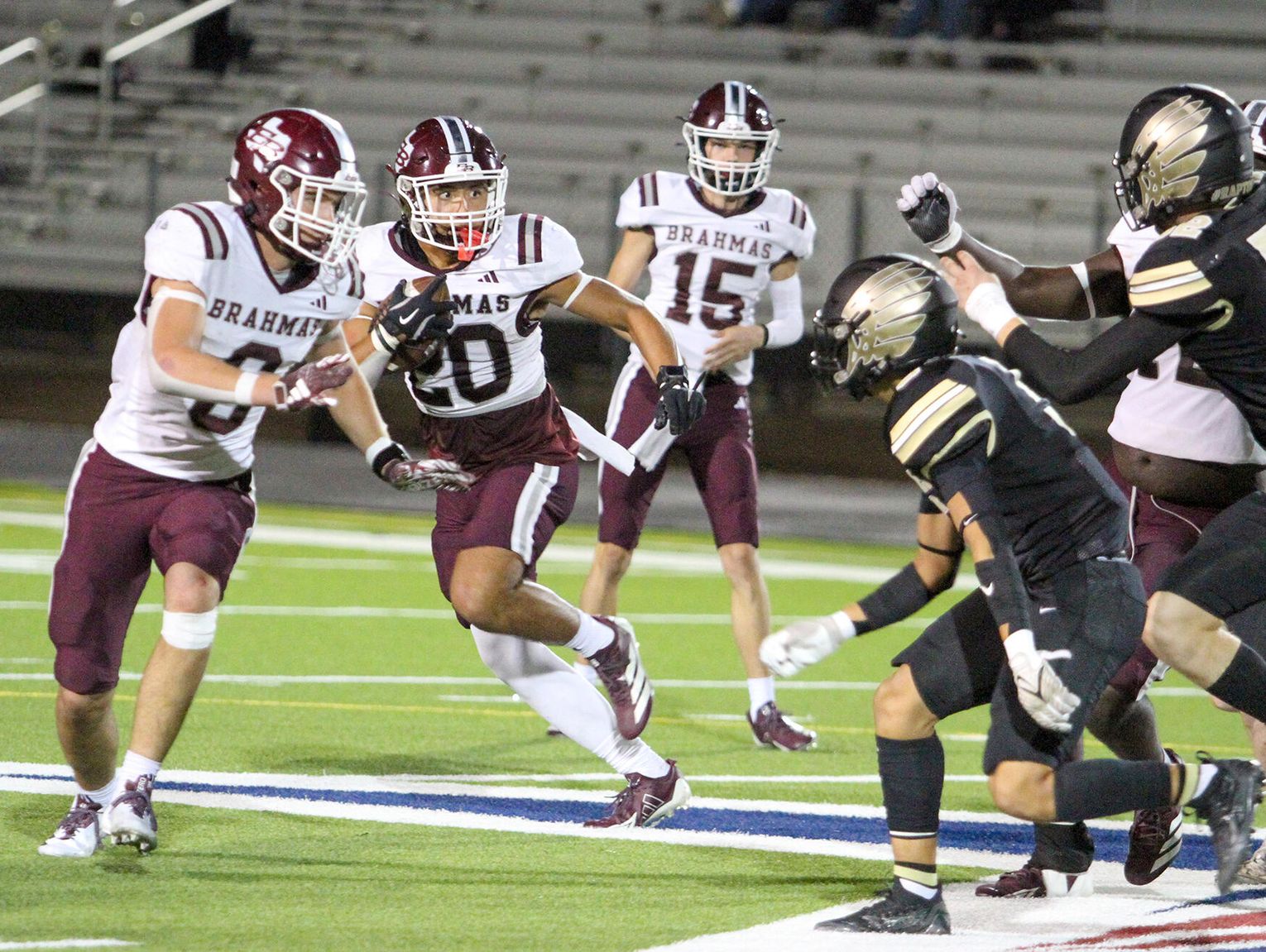 Brahmas run away with 35-15 bi-district win over Rogers