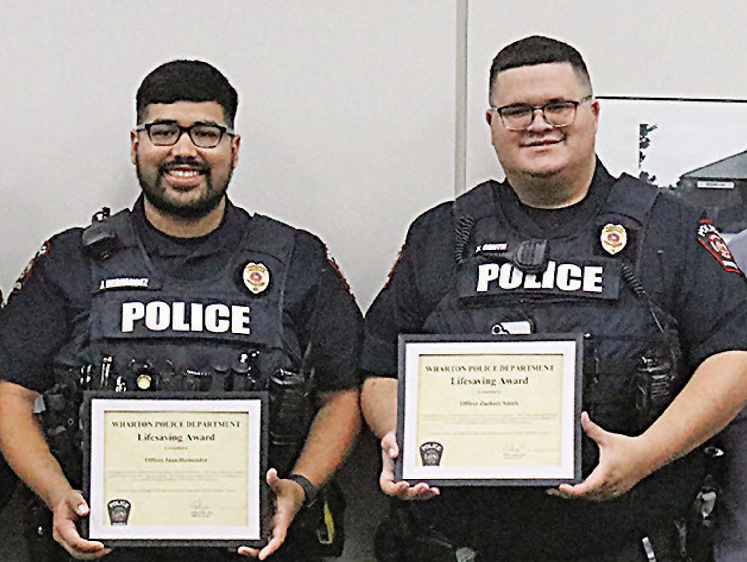 Wharton salutes life-saving lawmen